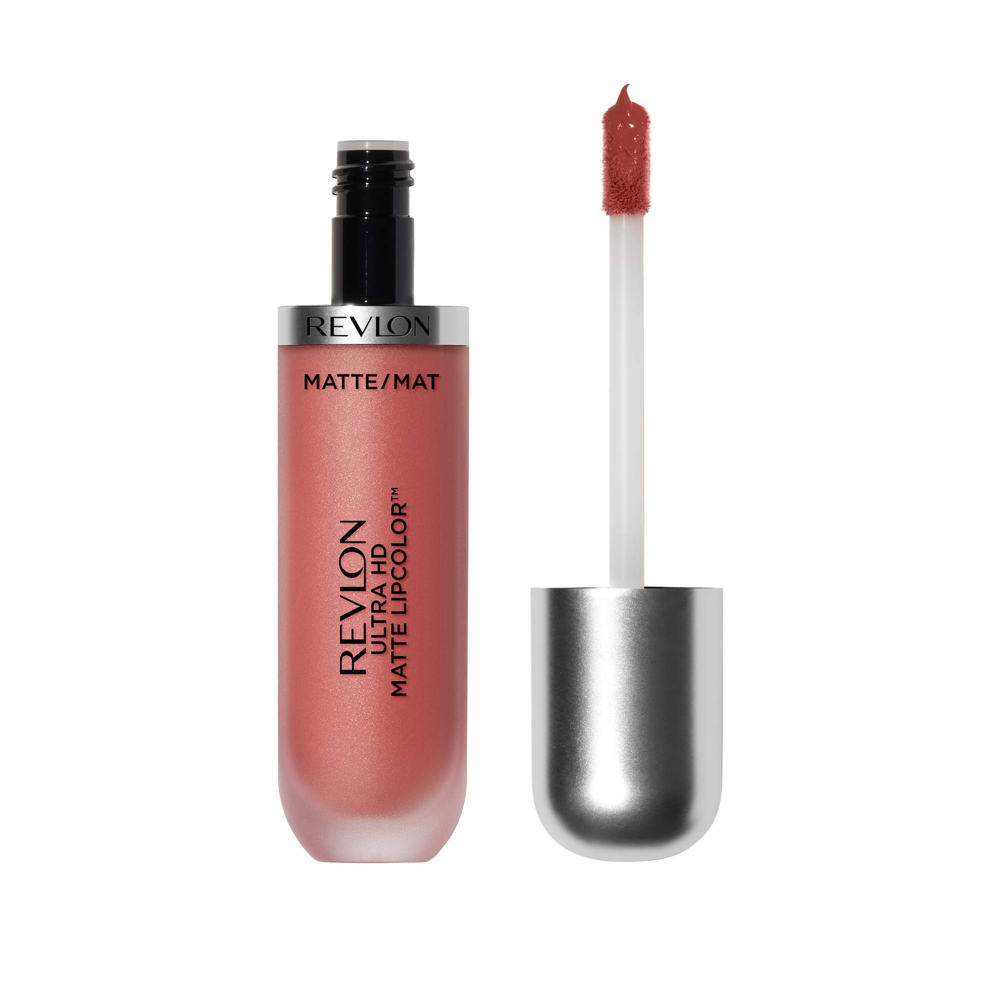 REVLON Ultra HD Matte Lipcolor Velvety Lightweight Matte Liquid Lipstick in Nude Brown 0.2 oz, Embrace (640), 1 Count