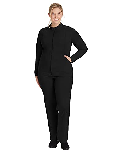 Healing Hands Scrub Jacket for Women 2 Pocket Purple Label Scrubs 5038 Dakota Zip up Womens Jacket Black M
