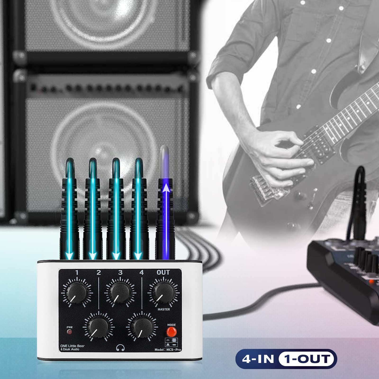Mini Stereo 4 Channel Line Mixer Headphone Monitoring Club Live Studio Recording