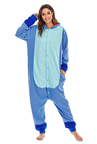 Halloween Animal onesie pajamas for adults stitch onesie cosplay costume homewear Blue, S