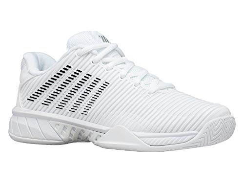 K-Swiss Women's Hypercourt Express 2 Tennis Shoe, White/Black, 7.5 M