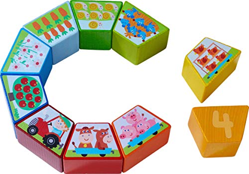 HABA Numbers Farm Counting and Stacking Wooden Blocks (Made in Germany)