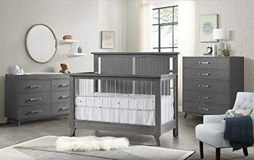 Oxford Baby Holland Modern 4-in-1 Convertible Crib, Cloud Gray, GreenGuard Gold Certified