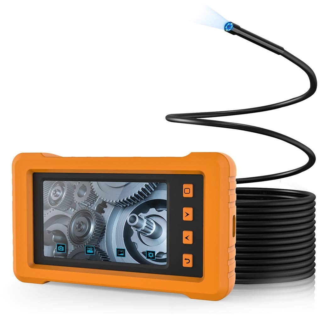 BHVXW 5.5mm Industrial Endoscope 4.3 inch Screen 1080P Borescope Camera IP67 Waterproof Semi-Rigid Snake Camera (Size : 5M)