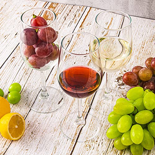 HAKEEMI Wine Glasses Set of 12, 12 oz Red White Wine Glasses, Clear, Dishwasher Safe