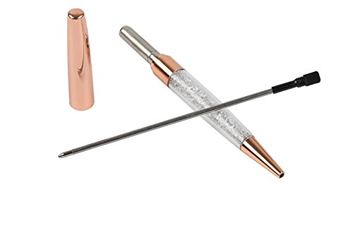 MengRan Rose Gold Pen Diamond Crystal Ballpoint Pens (Pack of 12)(rose gold)