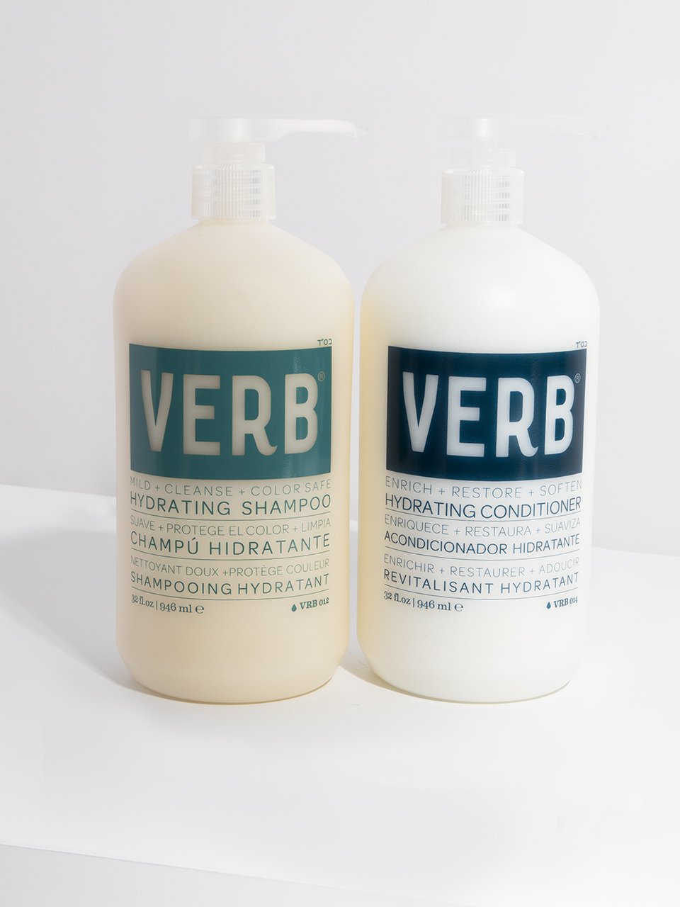 Verb Hydrate Shampoo & Conditioner Set- Mild + Color Safe + Cleanse 1L