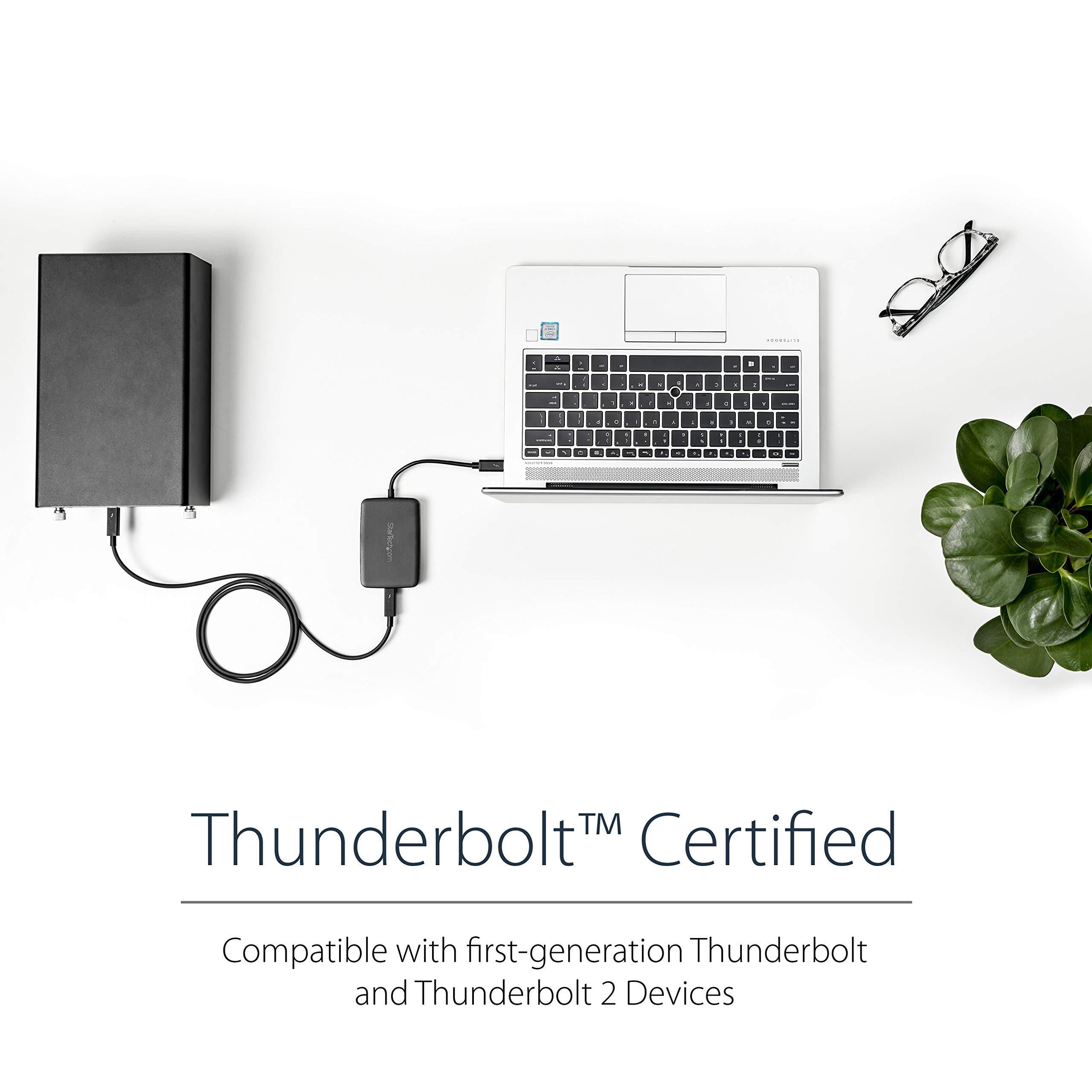 StarTech.com Thunderbolt 3 to Thunderbolt 2 Adapter (Non-Reversible) - TB3 Laptop to TB2 (20Gbps) or TB1 (10Gbps) Devices / Displays - Black - Windows/Mac (TBT3TBTADAP)