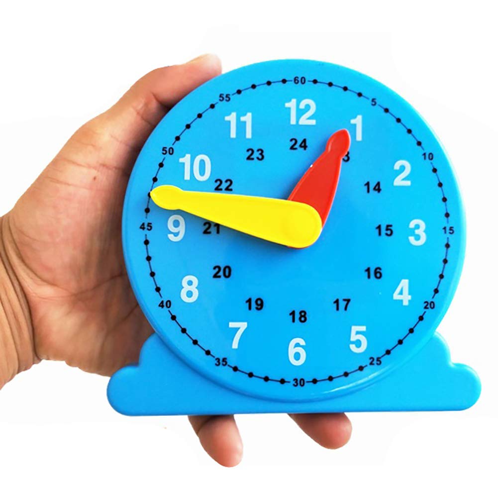 Gsdviyh36 12/24 Hours Montessori Student Learning Clock Time Teacher for Kids Children, Easy to Read, Not Easy to Broken, Punctual Timing Random Color