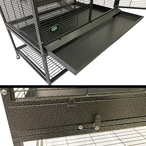 Durable All-Metal Mansion Cage for Chinchillas, Rats, Ferrets, Degus (2-Level)