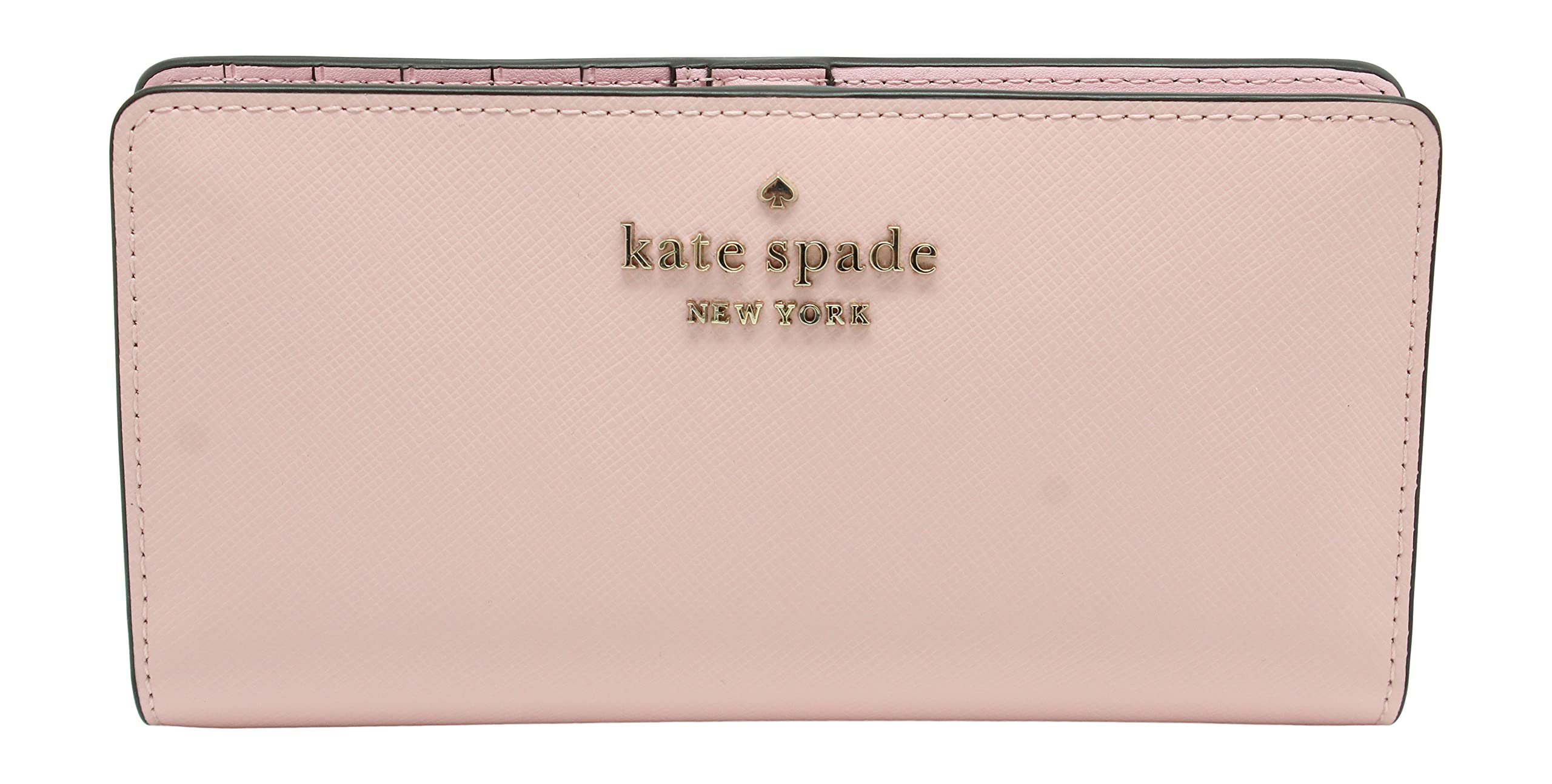 Kate Spade New York Staci Saffiano Leather Large Slim Bifold Wallet Light Crepe