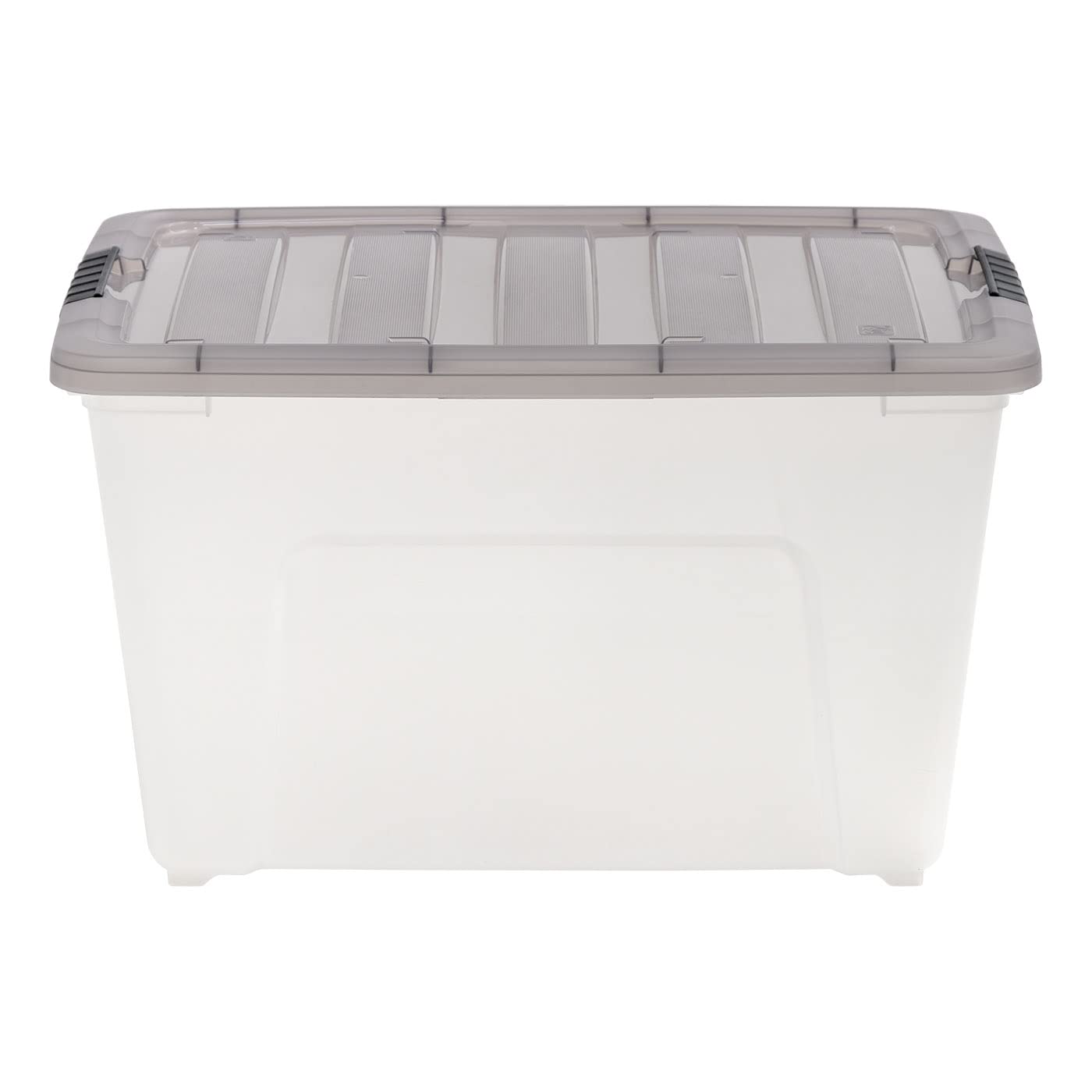 IRIS USA 53 Quart Stack & Pull Clear Storage Box, Gray, 5 Pack