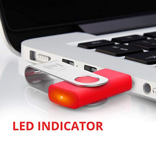MOSDART 32GB USB 2.0 Flash Drive 5 Pack Swivel Bulk FAT32 Thumb Drives Jump Drive Zip Drive Memory Sticks with Led Indicator,Black/Blue/Red/White/Green (32 GB, 5Pack Mix Color)