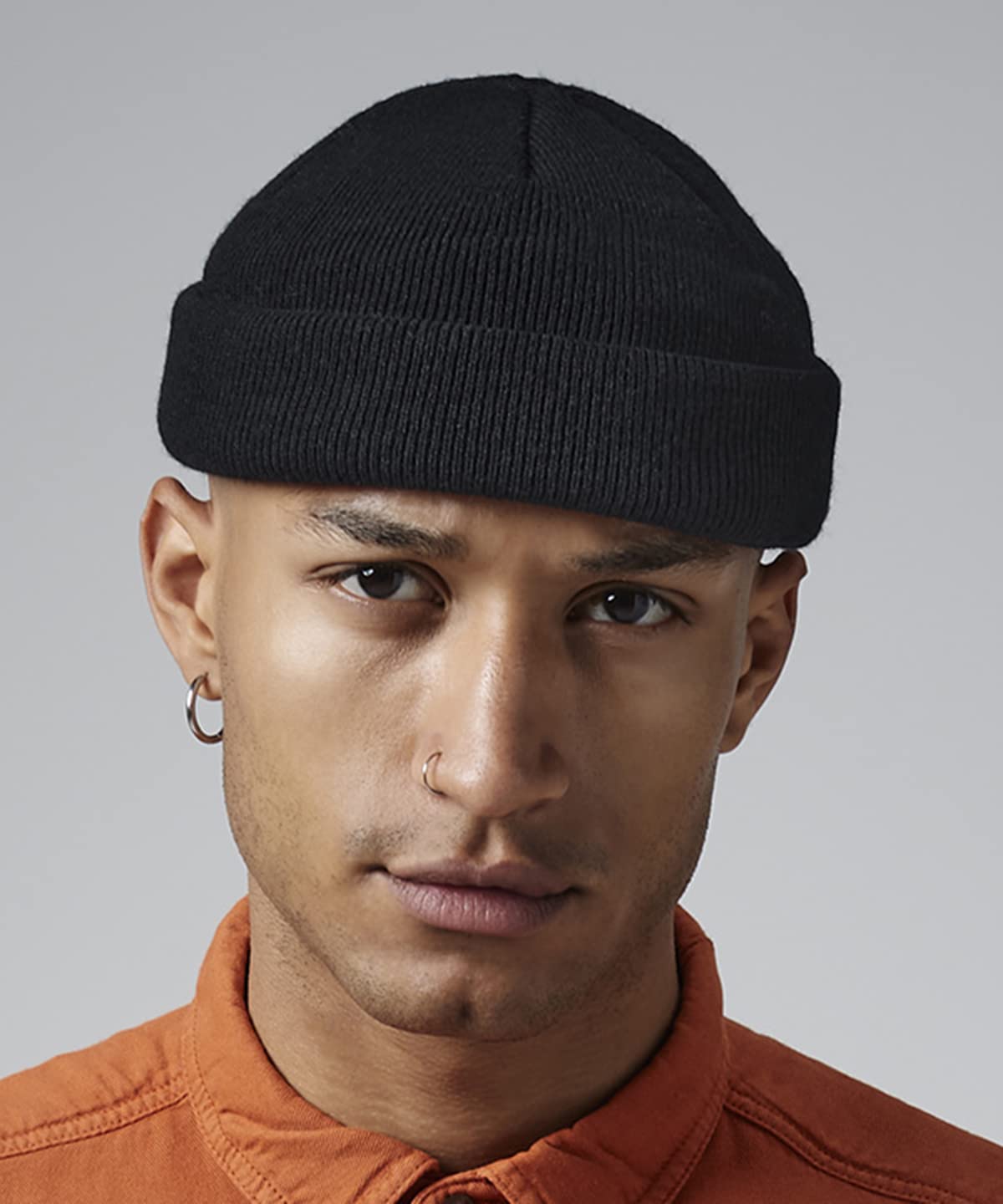 Beechfield mens B43R Recycled Mini Fisherman Beanie, Black, Small-X-Large
