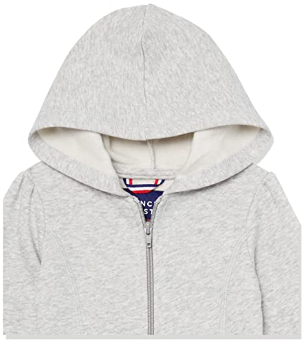 French Toast girls Zip Front Fleece Hoodie School Uniform Coat, Heather Gray, 7 8 US