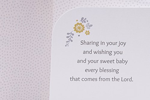 Hallmark DaySpring Baptism Money Holder Greeting Card (Lamb and Flowers) - 0299RZA1003