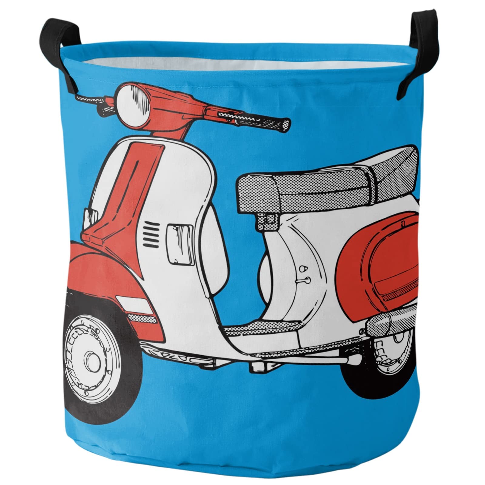 EYHLKM Electric Car Pattern Laundry Basket Toy Storage Basket Foldable Hamper Laundry for Dirty Clothing Baskets (Color : Blue, Size : 42x44cm)