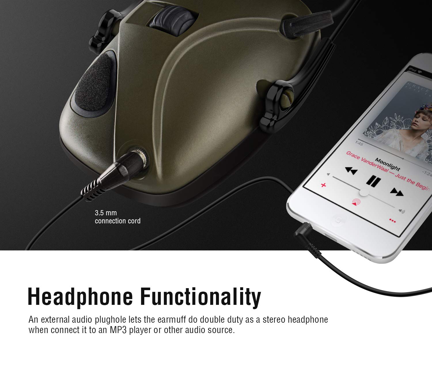 awesafeus Electronic Shooting Earmuffs, Shooting Hearing Protection with Noise Reduction Sound Amplification (Green)