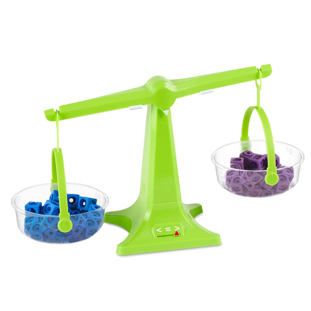 hand2mind Nestable Pan Balance, Pan Balance Scale for Classroom, Math Balance Scale for Kids, School Weight Scale, Balancing Scale Toy, Preschool Science Center Materials (Set of 4)