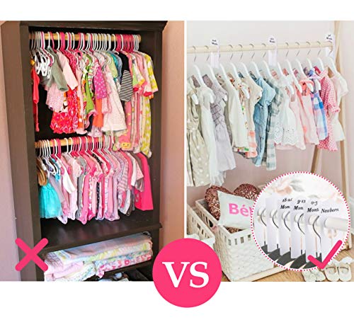 Lemonfilter 12 Pack Baby Wardrobe Dividers Plastic Nursery Closet Dividers Clothing Rack Dividers for Organize Baby's Clothes (White)