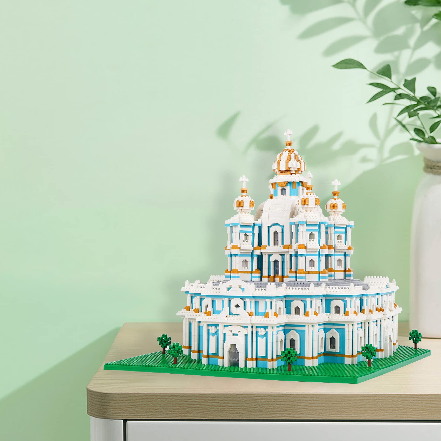 Geniteen Micro Mini Blocks Smolny Cathedral Model Building Blocks Set Architecture Model Mini Building Blocks Gifts for Adult