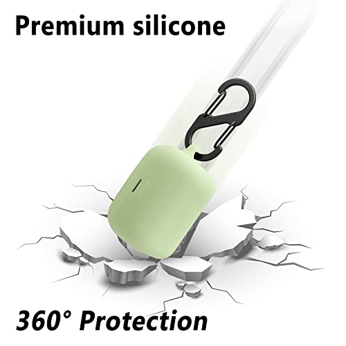 Geiomoo Silicone Case Compatible with Sony LinkBuds WF-L900, Protective Cover with Carabiner (Luminous Green)