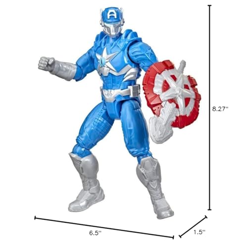 Marvel Avengers Mech Strike Monster Hunters Captain America Toy, 6-Inch-Scale Action Figure with Accessory, Toys for Kids Ages 4 and Up