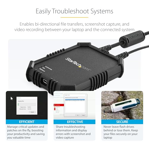 StarTech.com Rugged Laptop Crash Cart Adapter, USB/VGA KVM Console, File Transfer & Video Capture, Windows/Linux/MacOS - TAA