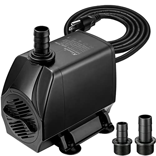 KEDSUM 880GPH Submersible Water Pump(3500L/H, 100W), Ultra Quiet Water Pump with 11.3ft High Lift, Fountain Pump with 5.9 ft Power Cord, 3 Nozzles for Fish Tank, Pond, Aquarium, Hydroponics