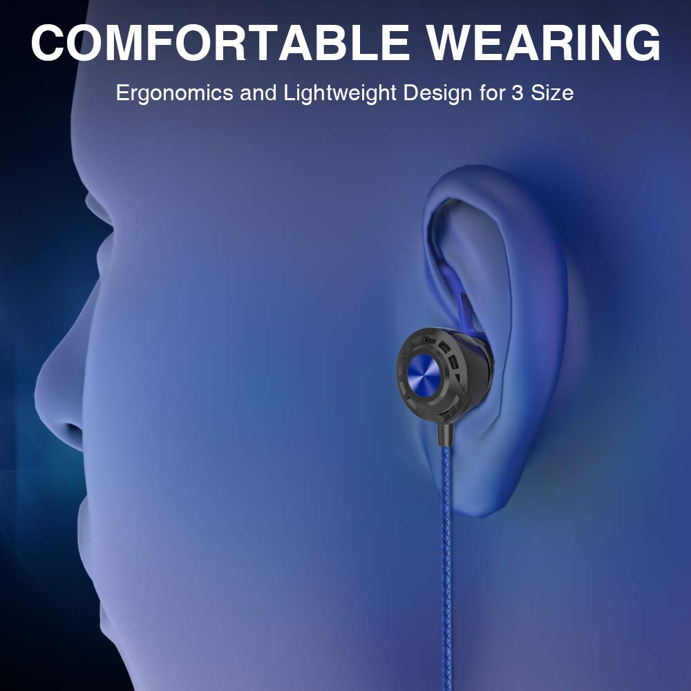 BENGOO G16 Gaming Earbuds, Gaming Headset in-Ear, Gaming Earbuds with Dual microphone, Mute and Volume Control, Gaming Earphones Wired for PC mobile PS4 5 Xbox Nintendo Switch PlayStation,3.5MM Jack