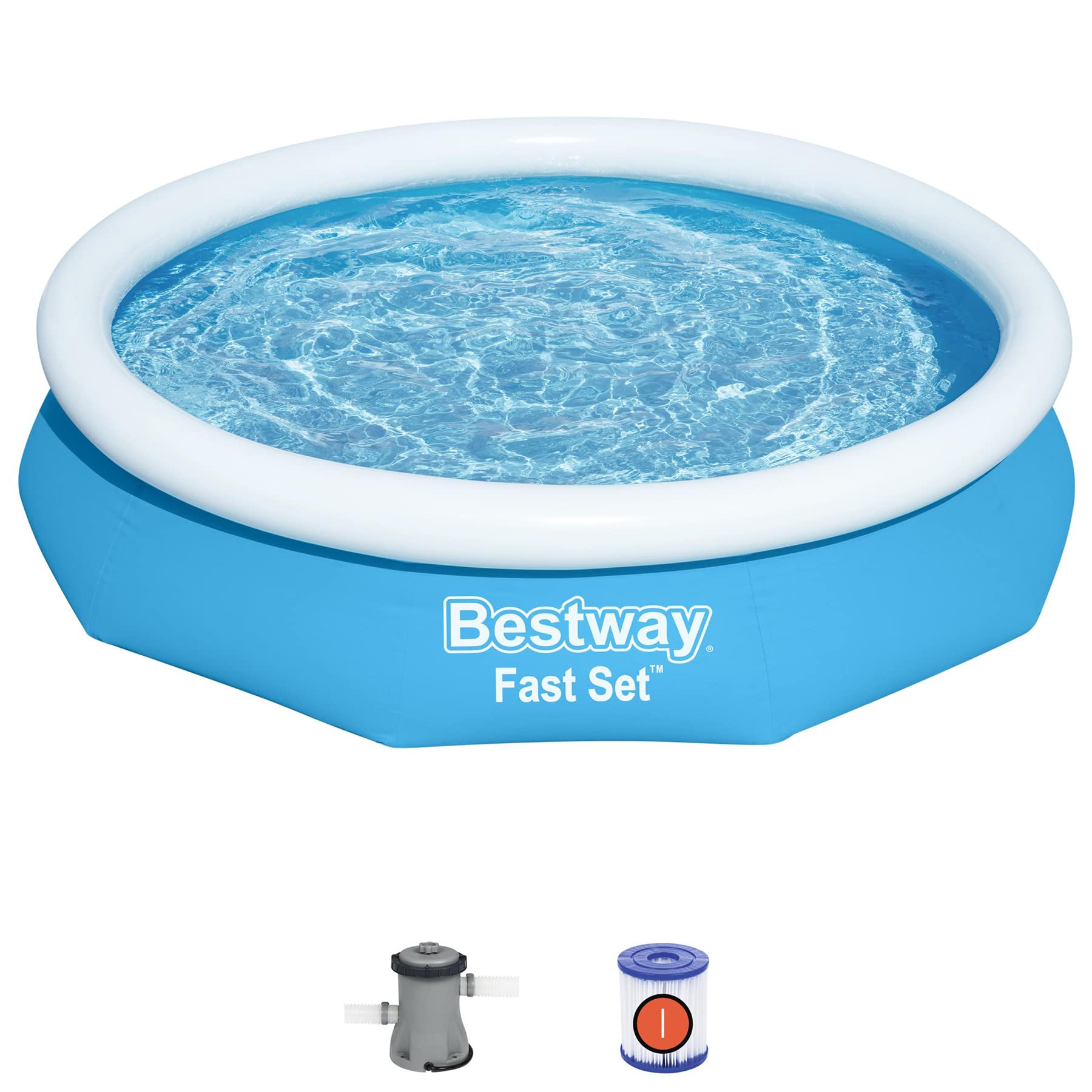Bestway Fast Set 10’ x 26” Round Inflatable Pool Set