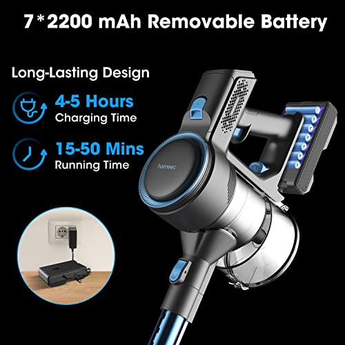HAIMEEC Cordless Vacuum Cleaner, 6 in 1 Lightweight Stick Vacuum with 24Kpa Powerful Suction 250W Brushless Motor for Pet Hair Carpet Hard Floor Max 50Min Runtime LED Digital Touch Screen,C2