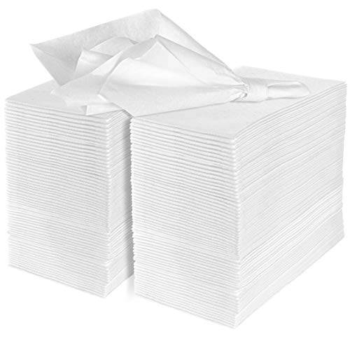 eDayDeal Disposable Cloth-Like Paper Hand Guest Towels - Soft, Absorbent, Air Laid Tissue Paper for Kitchen, Bathroom or Events, White Guest Towel (100)