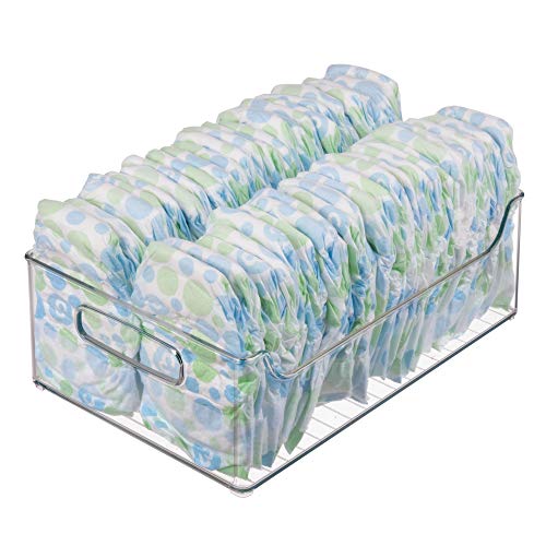 iDesign Plastic Pantry and Kitchen Storage, Freezer and Fridge Organizer Bin with Easy Grip Handles β 10β x 5β x 14β, Clear