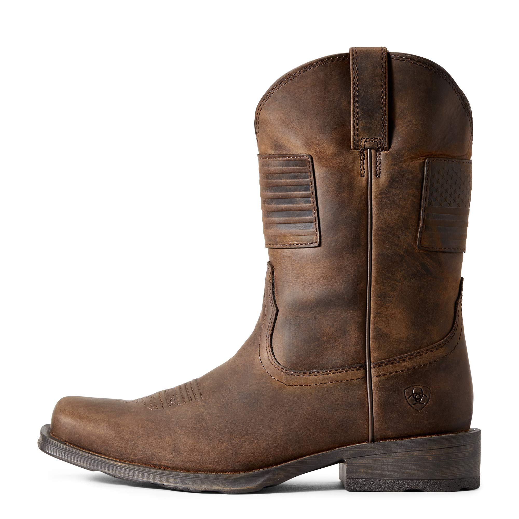 Ariat Mens Rambler Patriot Western Boot Distressed Brown 9.5
