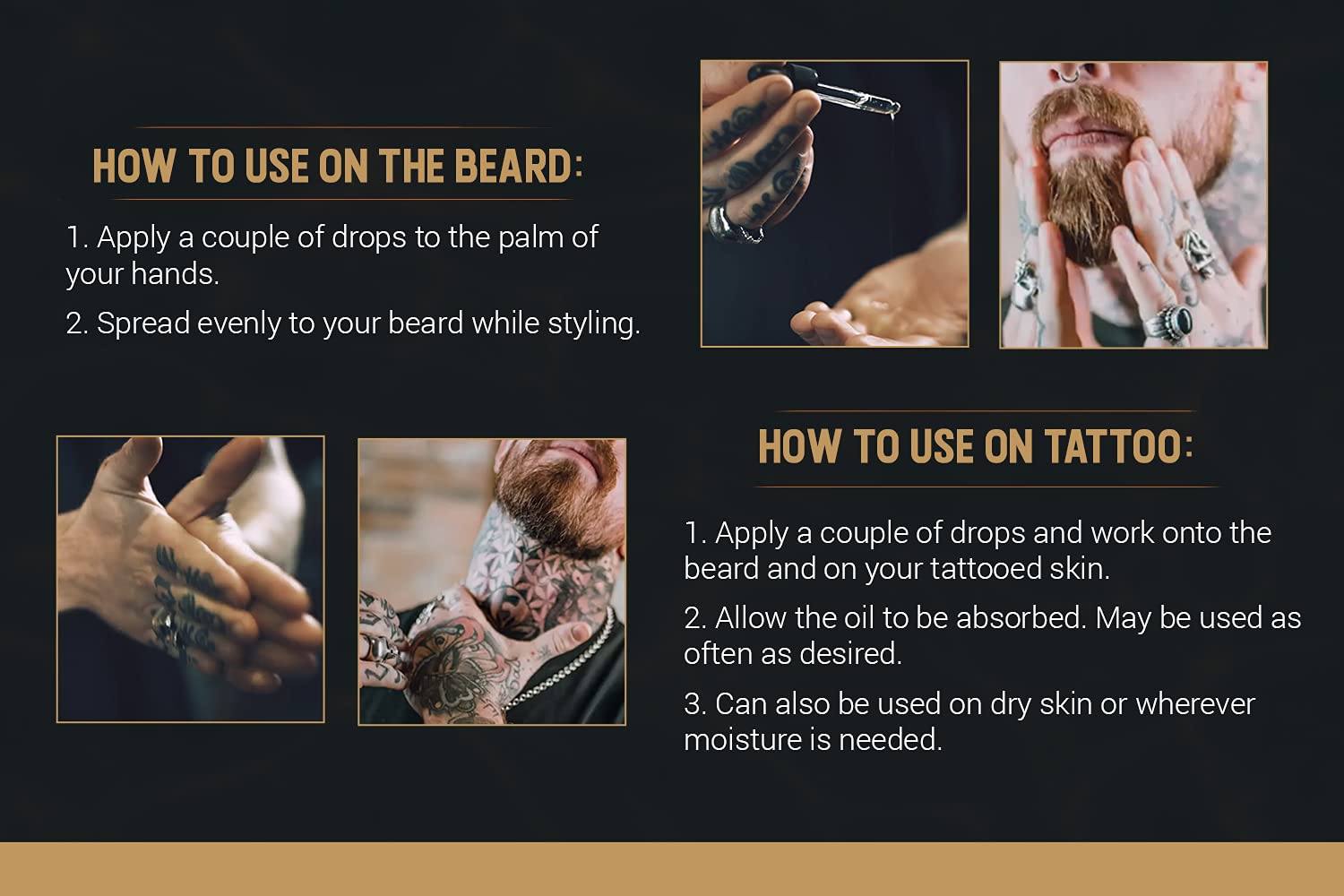 Woody's Beard & Tattoo Oil, 2 in 1 for Healthy Beard & Vibrant Tattoos, with Moringa, Macadamia, & Argan Oils, 1 Fl Oz (2 Pack)