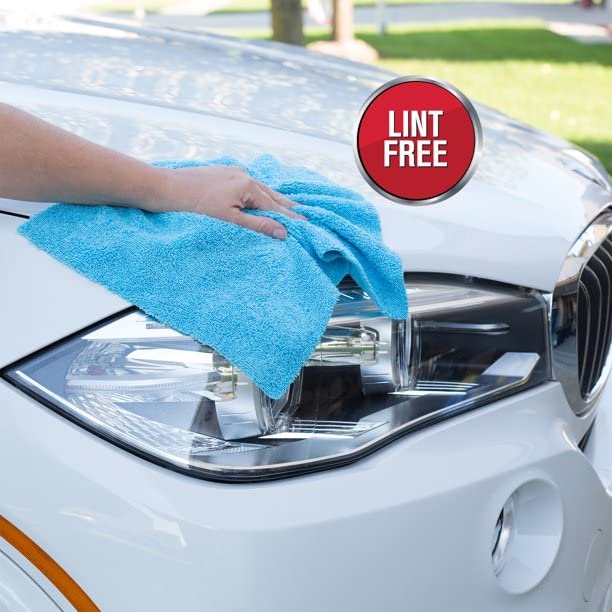 Microfiber Towels for Cars - Highly Absorbent Car Drying Towels, Lint-Free & Streak-Free Wash Multiple Use Wet Polish Dry Dust Cloth 15.7 x inch, 8 Pack, 12''