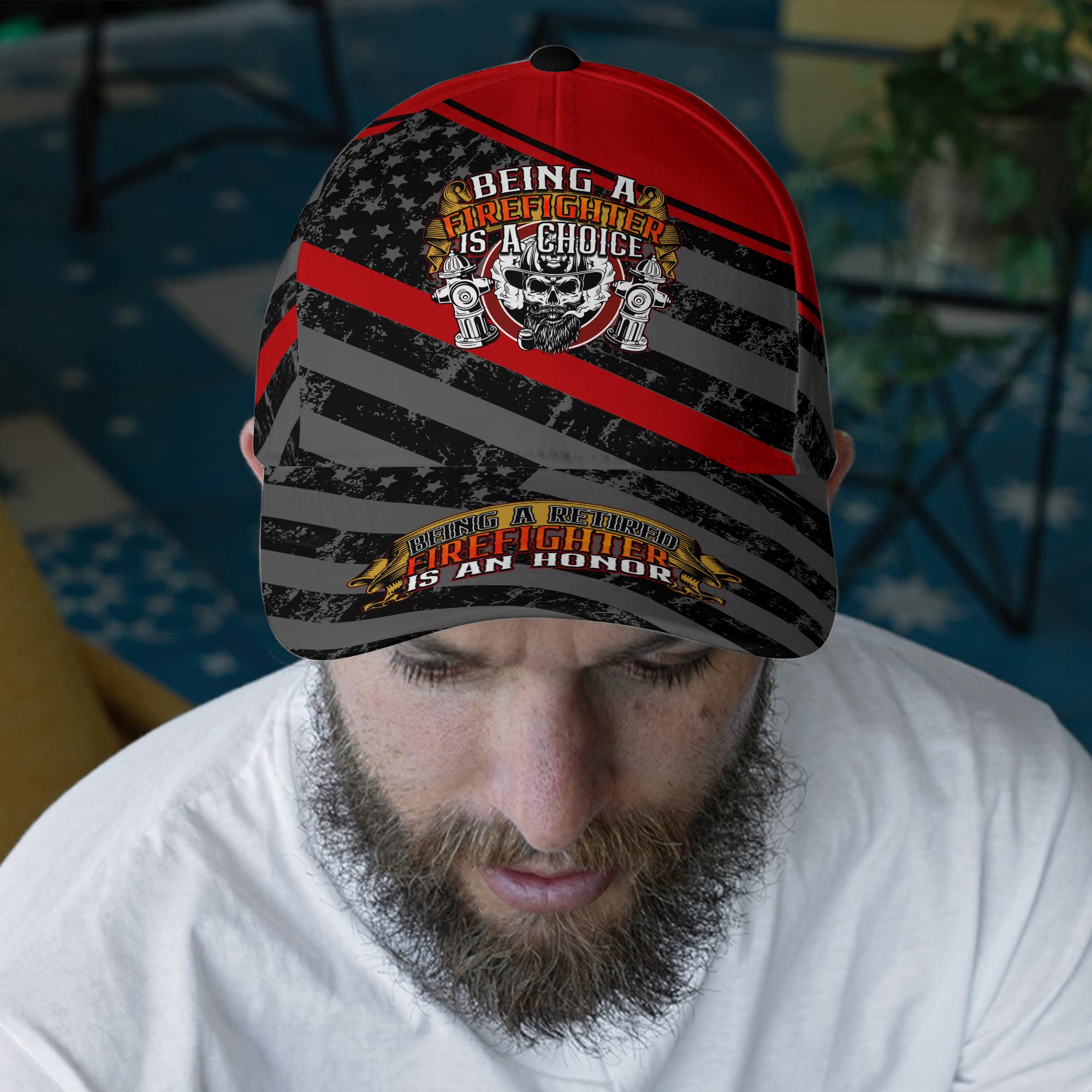 Being A Firefighter is A Choice Being A Retired Firefighter is Honor Adjustable Baseball Caps Mens Unisex Style Headwear Multi