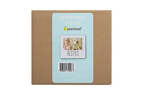 Pearhead Bestie and Baby Frame, Baby and Pet Keepsake Frame, 4" x 6" Photo Insert, Tabletop And Wall Mount Picture Frame, White