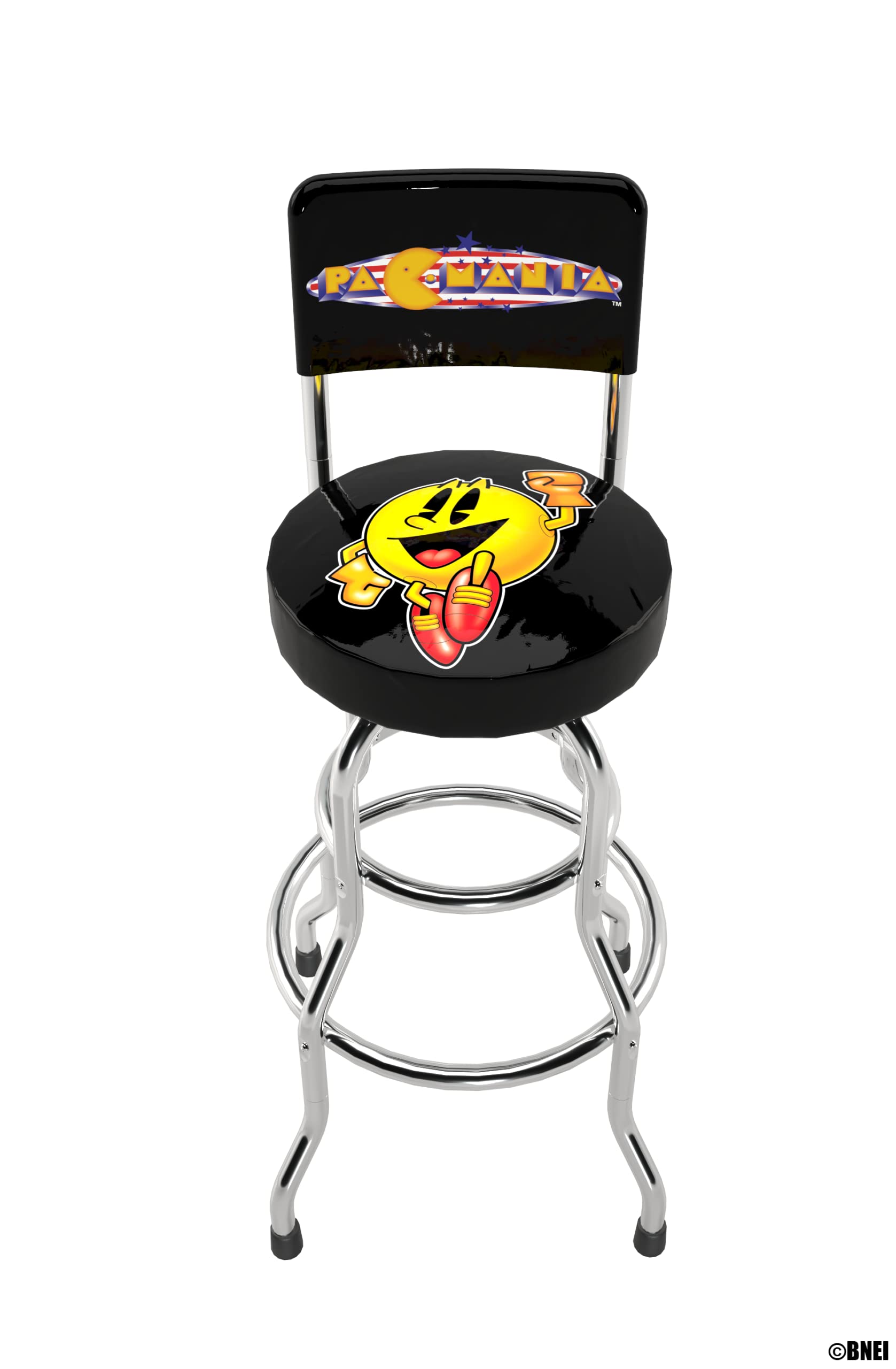 Arcade1UP High Back Pac-Man Legacy Stool, Black Edition