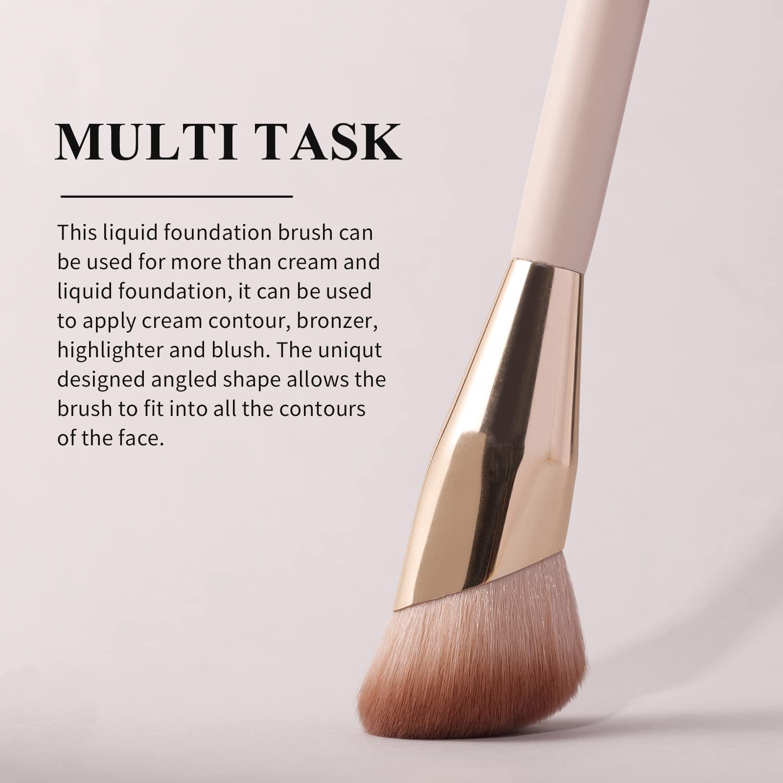 Bethy Beauty Angled Liquid Foundation Brush for Makeup,Large Powder Brush for Face,Best Angled Flat Concealer Brush Under Eye (Foundation Brush)