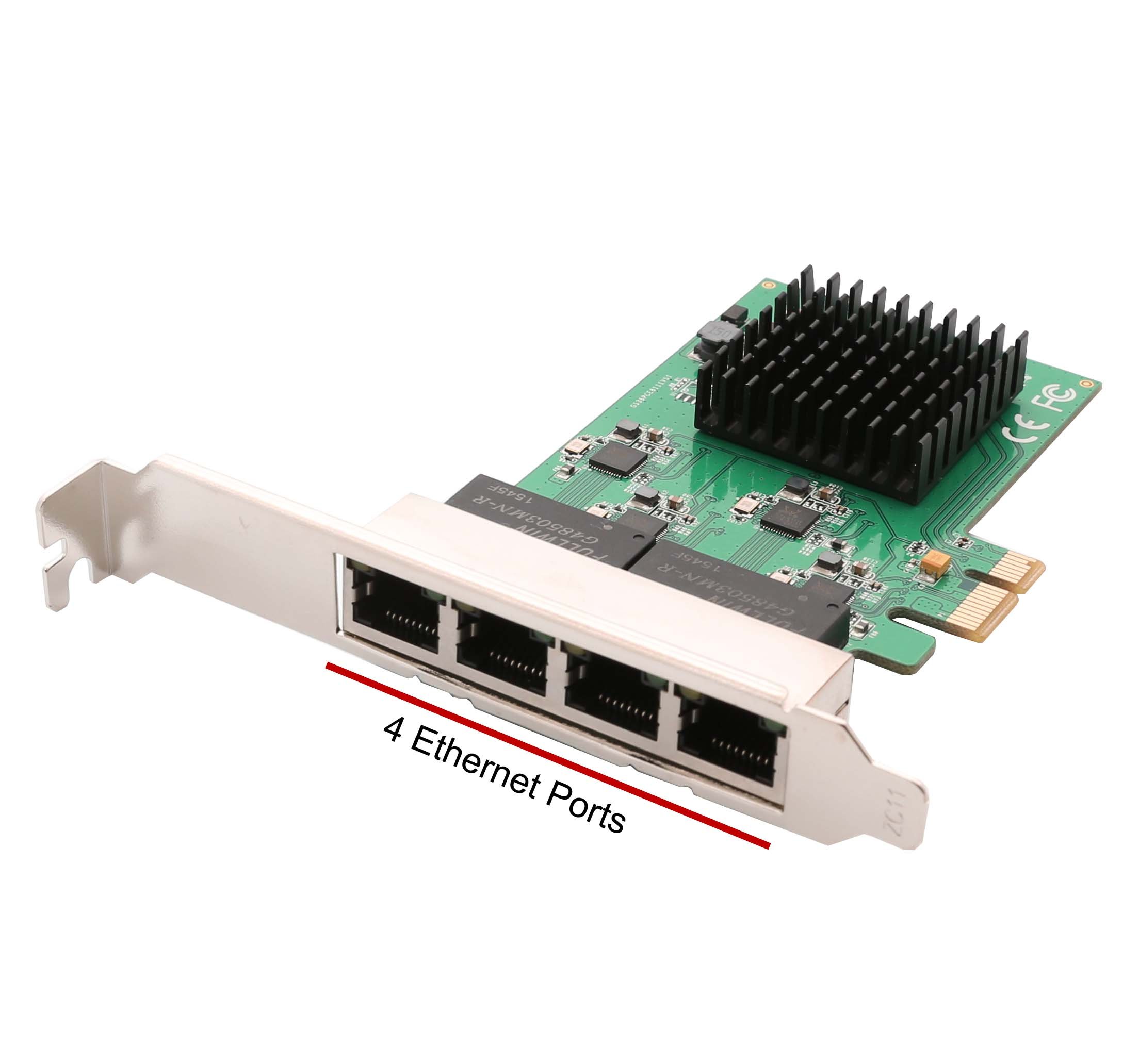 SYBA MULTIMEDIA 4 Port Gigabit Ethernet PCI-e X1 Network Interface Card (SI-PEX24042)