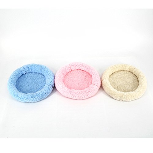 HongGun® Hamster nest, Hamster Bed Mat Circular Shaped Warm Soft Comfortable Washable PP+Velvet for Mice, Guinea Pigs and Other Small Animals (L, Pink)