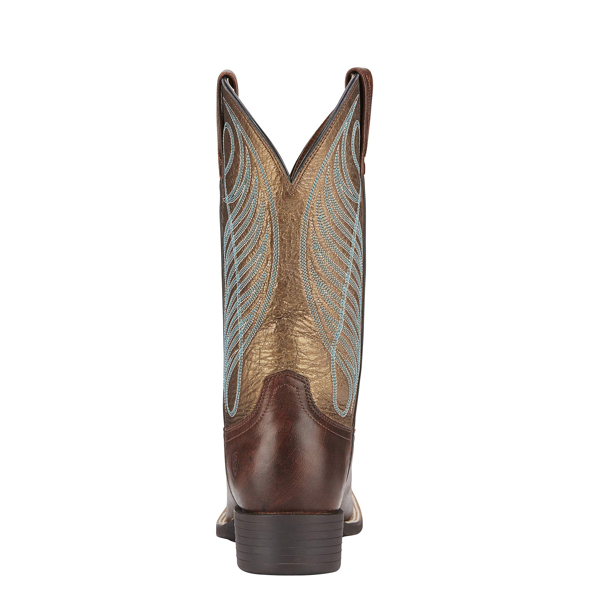 Ariat Womens Round Up Wide Square Toe Western Boot Powder Brown 8.5