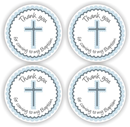 Philly Art & Crafts Baptism Stickers - Boy Baptism Stickers - Favor Stickers - Set of 40 Stickers