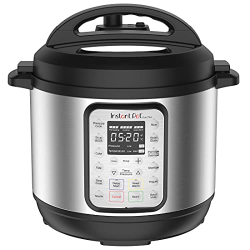 Instant Pot Duo Plus 9-in-1 Electric Pressure Cooker, Slow Cooker, Rice Cooker, Steamer, SautĂŠ, Yogurt Maker, Warmer & Sterilizer, Includes Free App with over 1900 Recipes, Stainless Steel, 6 Quart