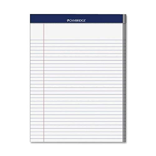 Mead Cambridge Stiff-Back Pad, College Ruled, 3 hole punched, 8.5 x 11 Inches, White(59872)