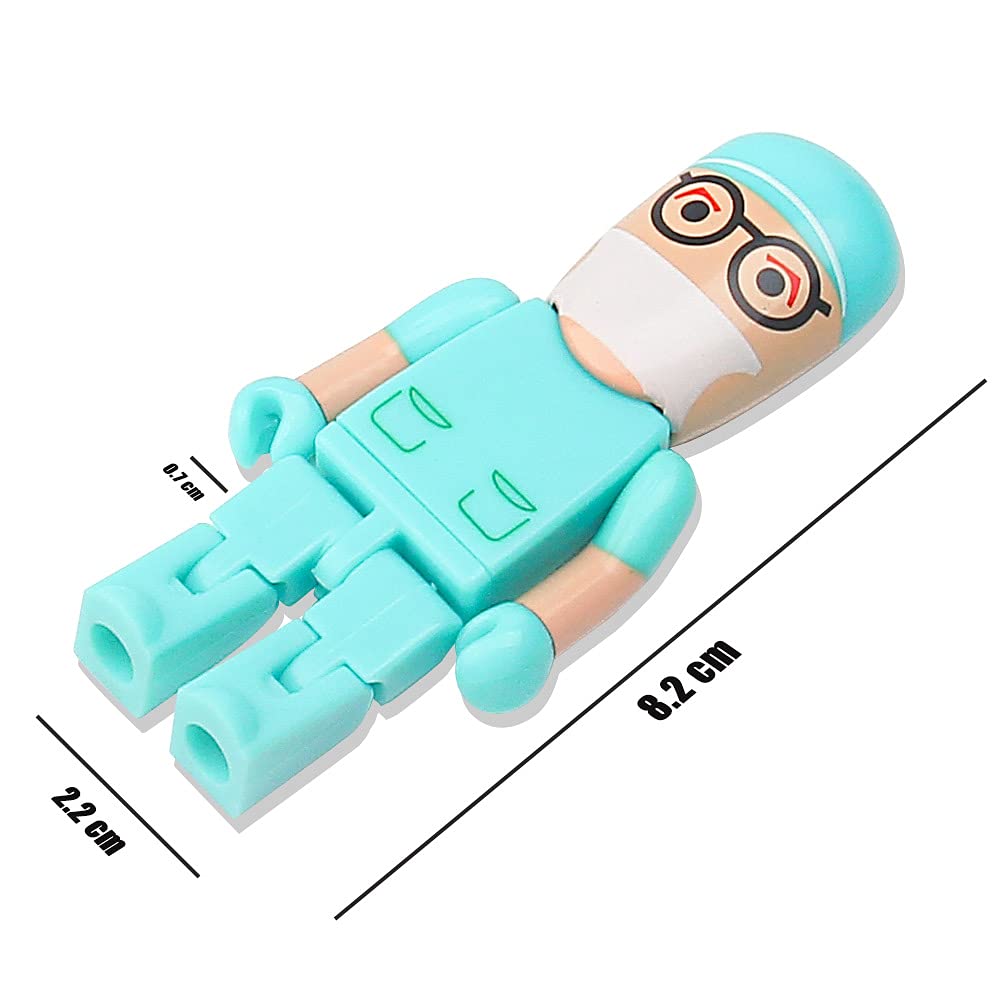Novelty USB Flash Drive 64GB, LEIZHAN Doctor Robot Toy Character Thumb Jump Drive for Kids Students Gift Pendrive