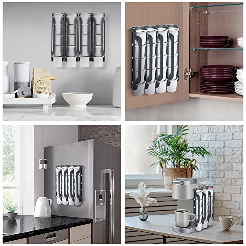 Kedofa K Cup Holder for Keurig- Coffee Pods Holder Side & Wall Mount Hanging- K-cups Pods Organizer, K-pod Storage Stands Rack- Save kitchen Space- Black (2 Rows/for 10 K Cups)
