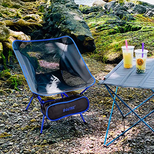G4Free 2Pcs Folding Camping Chairs, Ultralight Compact Backpacking Folding Chairs Lawn Chairs Heavy Duty 330lbs with Side Pockets Packable for Outdoor Camp Travel Beach Picnic Travel Hiking Orange
